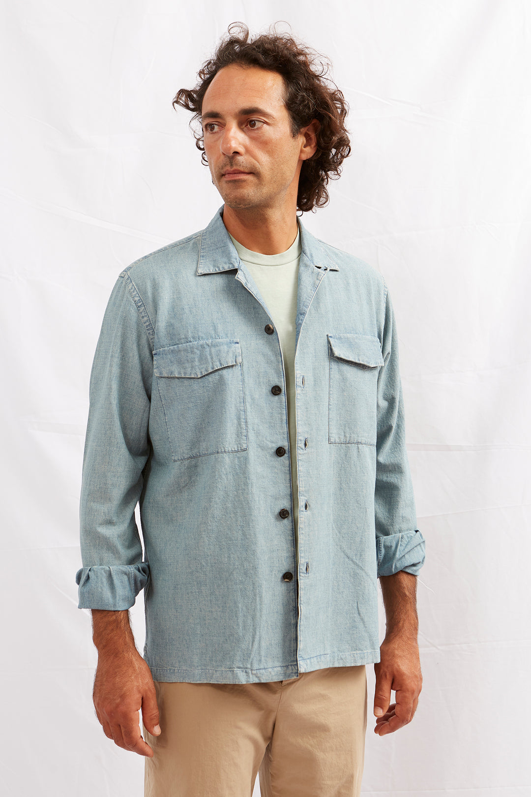 CAMP JACKET vintage wash chambray 1217 – A.B.C.L.